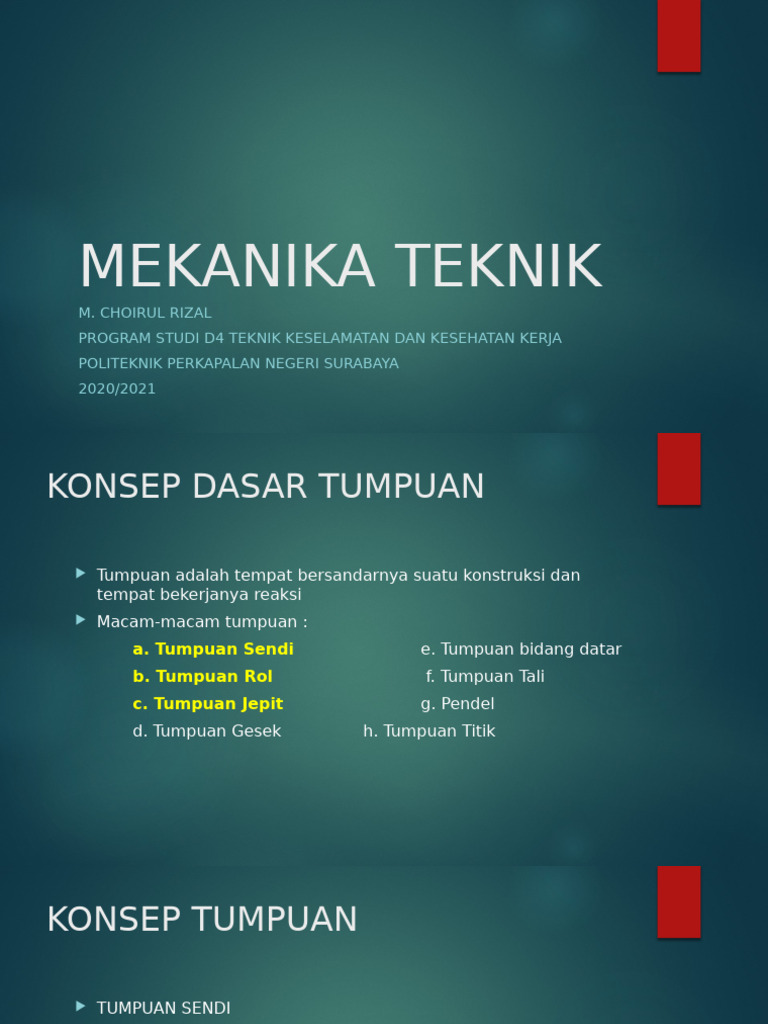Jenis Tumpuan dalam Mekanika Teknik | PDF
