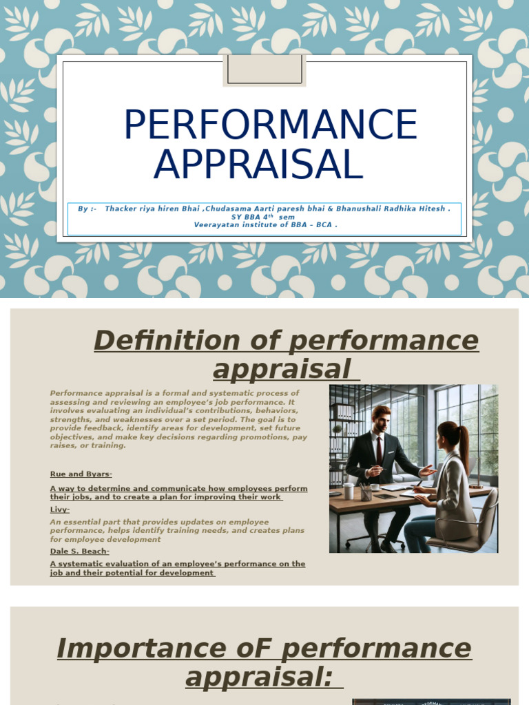 Presentation by Riya | PDF | Performance Appraisal | Industrial And Organizational Psychology