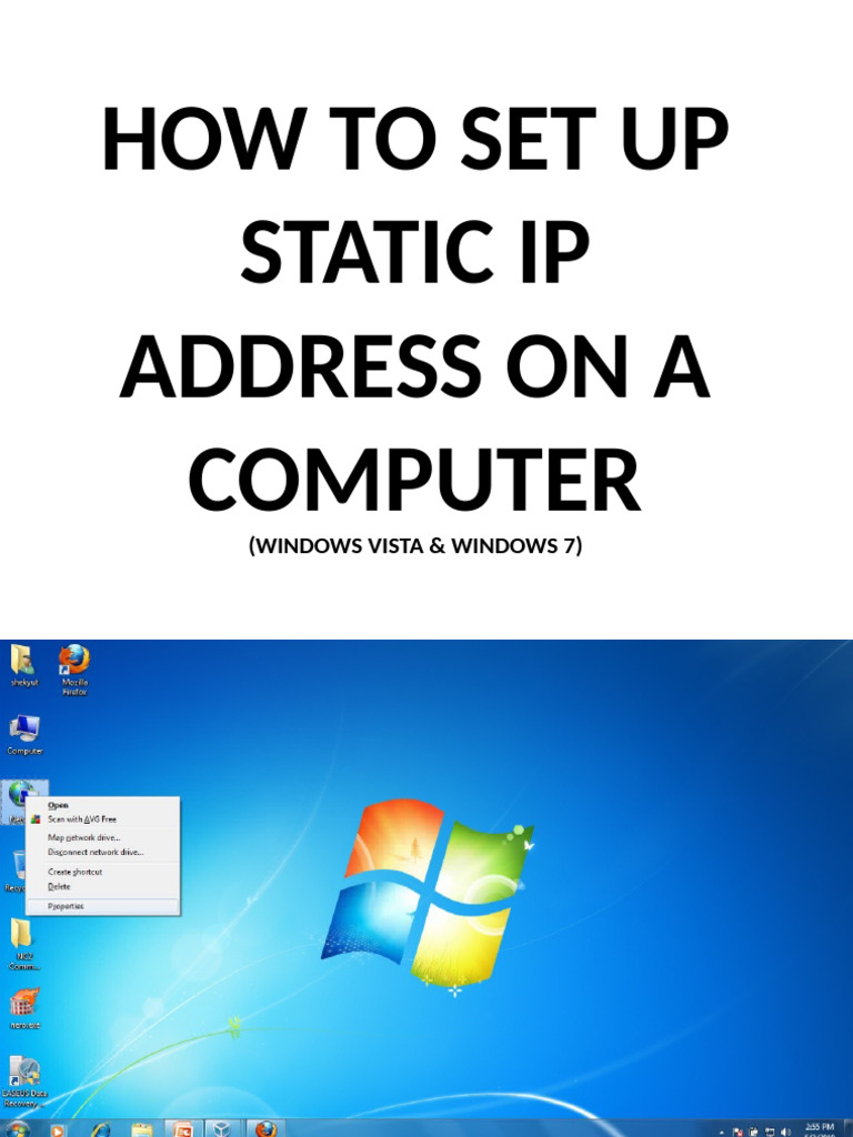 Set Up Static IP on Windows 7 | PDF