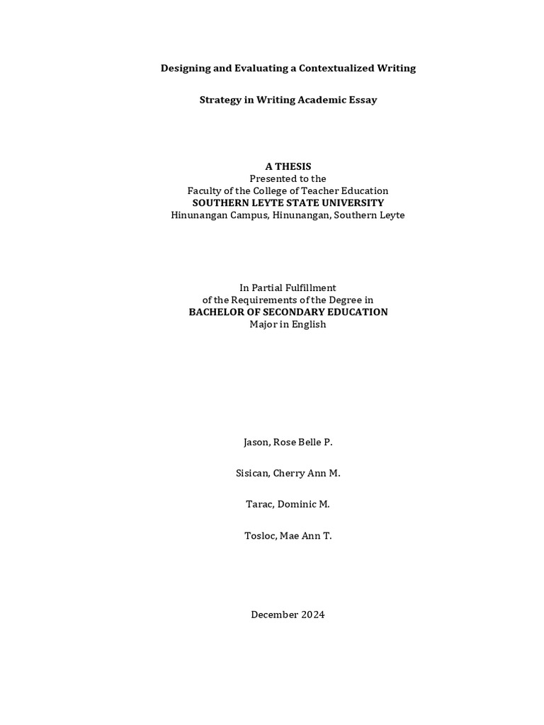 Contextualized Writing Strategy Study Final 1 | PDF | Essays ...