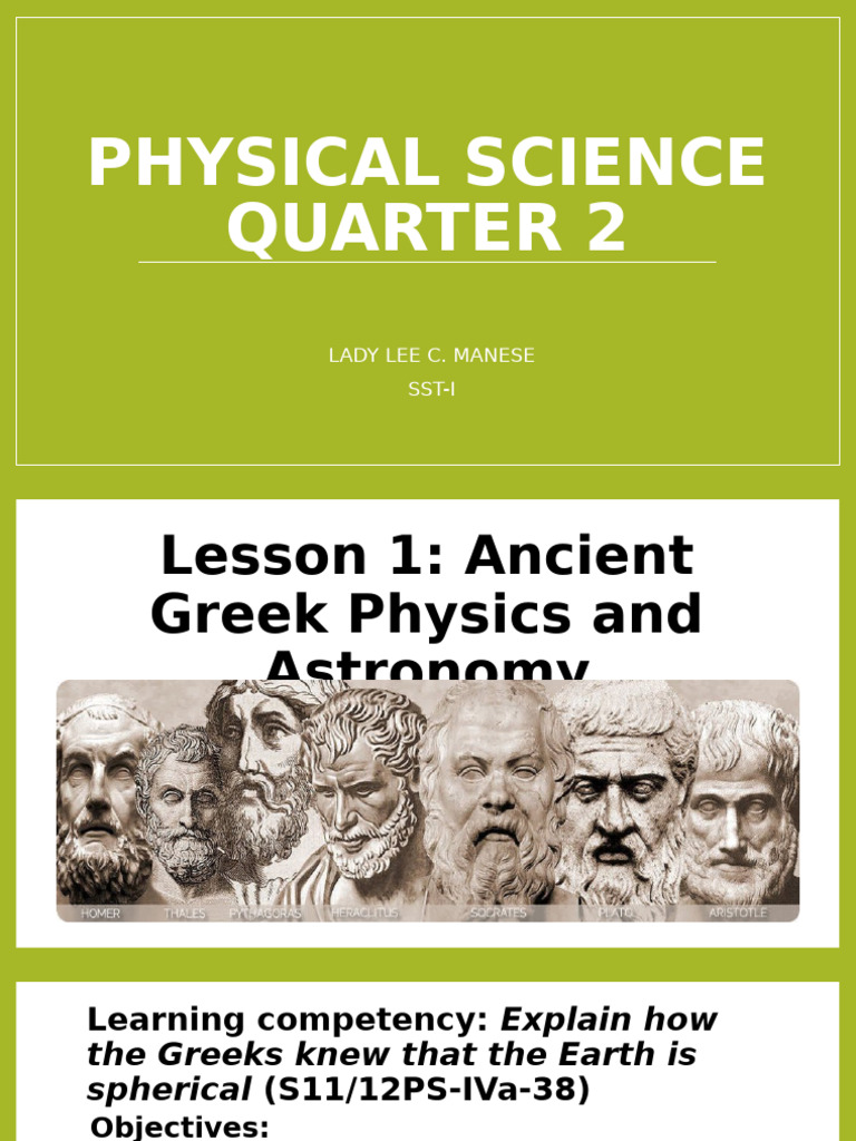 Physical Science 2 Quarter Week 1 | PDF | Moon | Physical Sciences