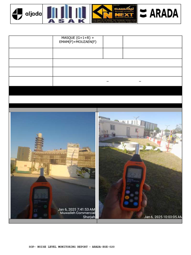 Noise Level Monitoring Report. 060125 | PDF