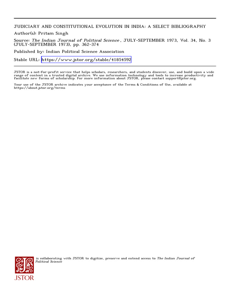 Indian Judiciary and Constitution Bibliography | PDF | Government ...