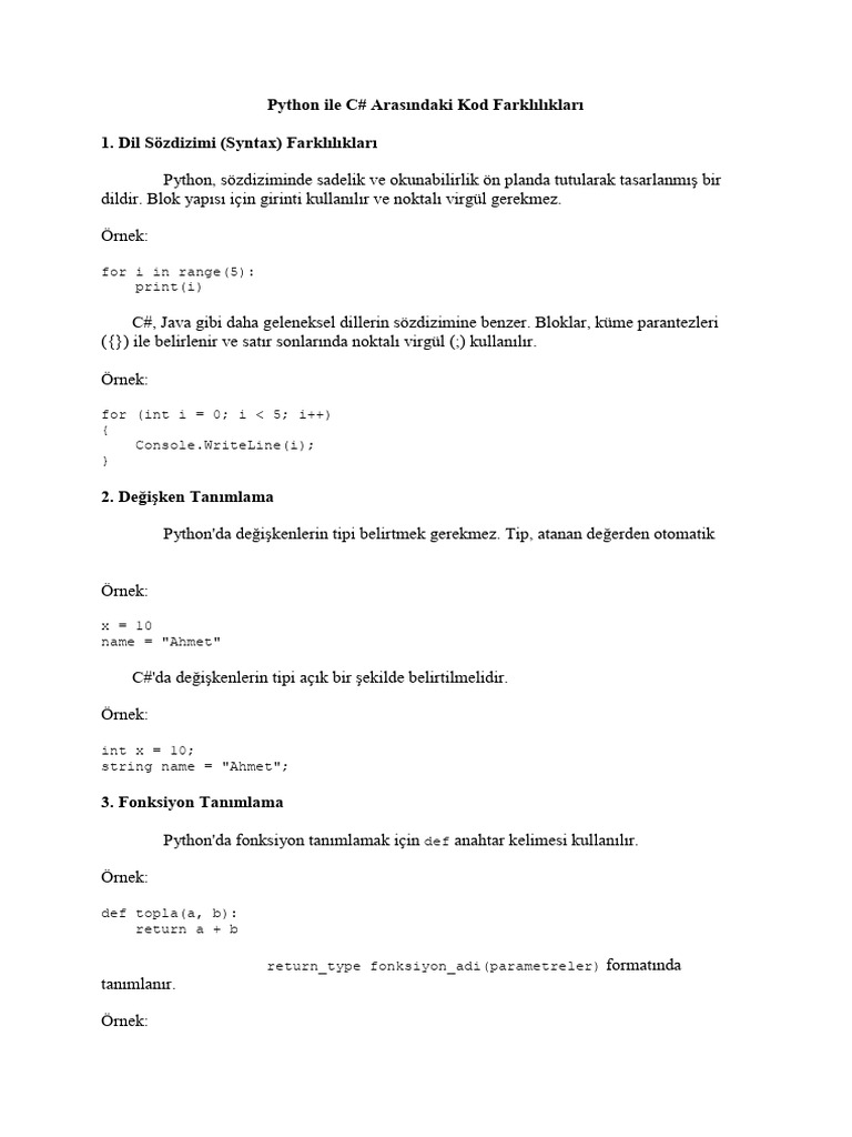 Python vs C Sharp | PDF Python vs C Sharp | PDF