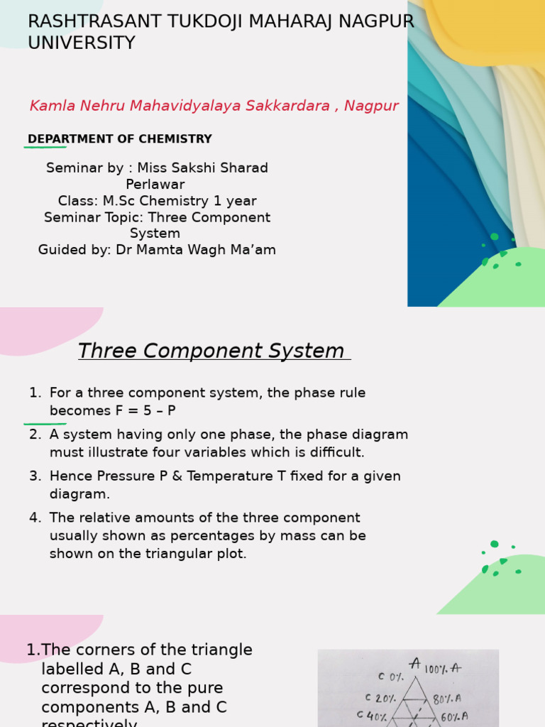 Three Component System Sakshi Perlawar | PDF | Solubility | Phase (Matter)