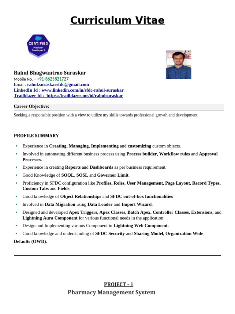 Rahul Bhagwantrao Suraskar | PDF | Pharmacy | Workflow