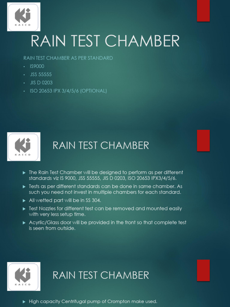 RAIN TEST CHAMBER Presentation | PDF