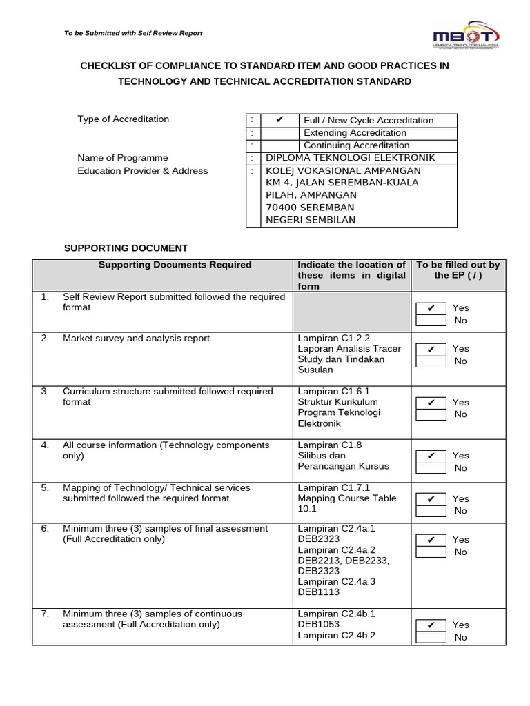 CHECKLIST_OF_COMPLIANCE_TO_STANDARD_ITEM_AND_GOOD_PRACTICES_IN ...