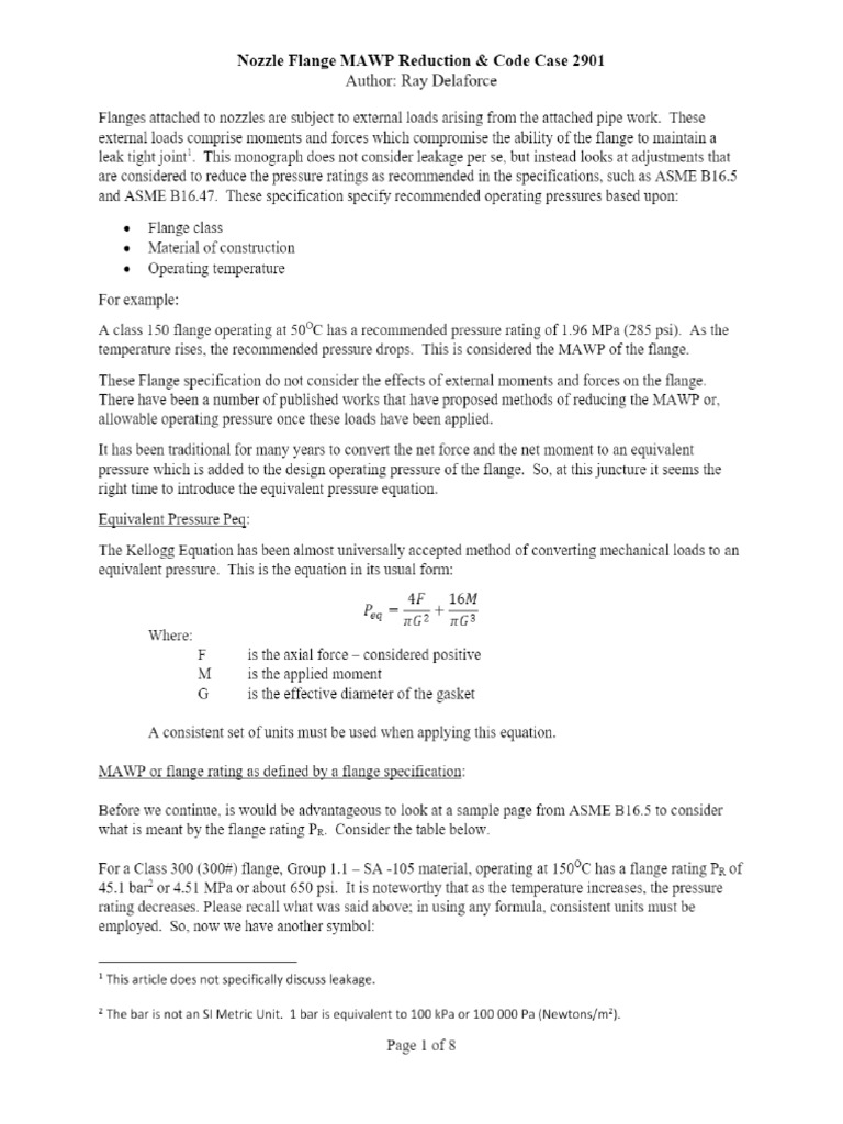 Flange Mawp Reduction PV Elite | PDF