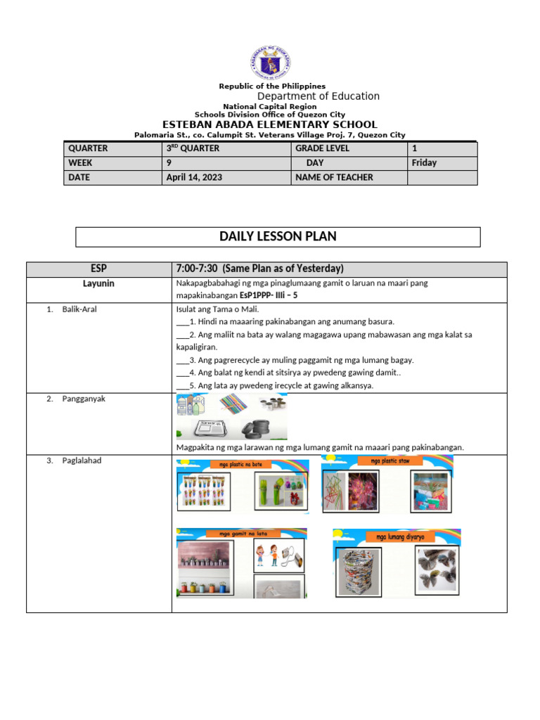 Q3-Week 9-Day5 | PDF