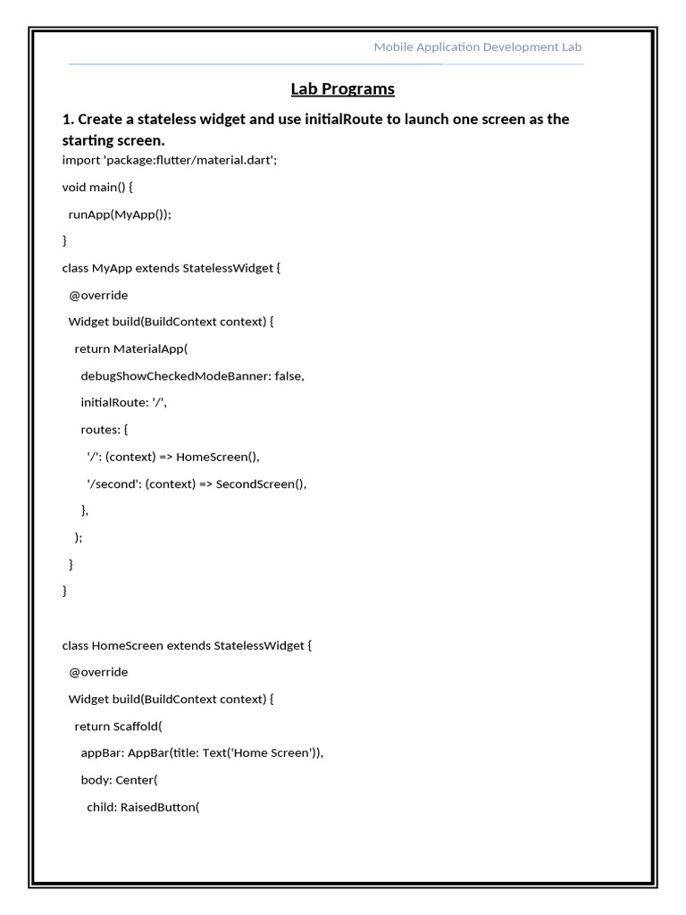 Mobile Application Development LAB Programs | PDF | Regular Expression | System Software