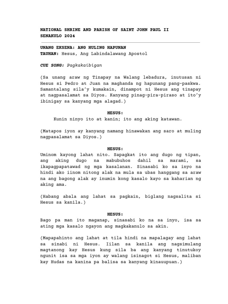 Senakulo W - Highlights | PDF