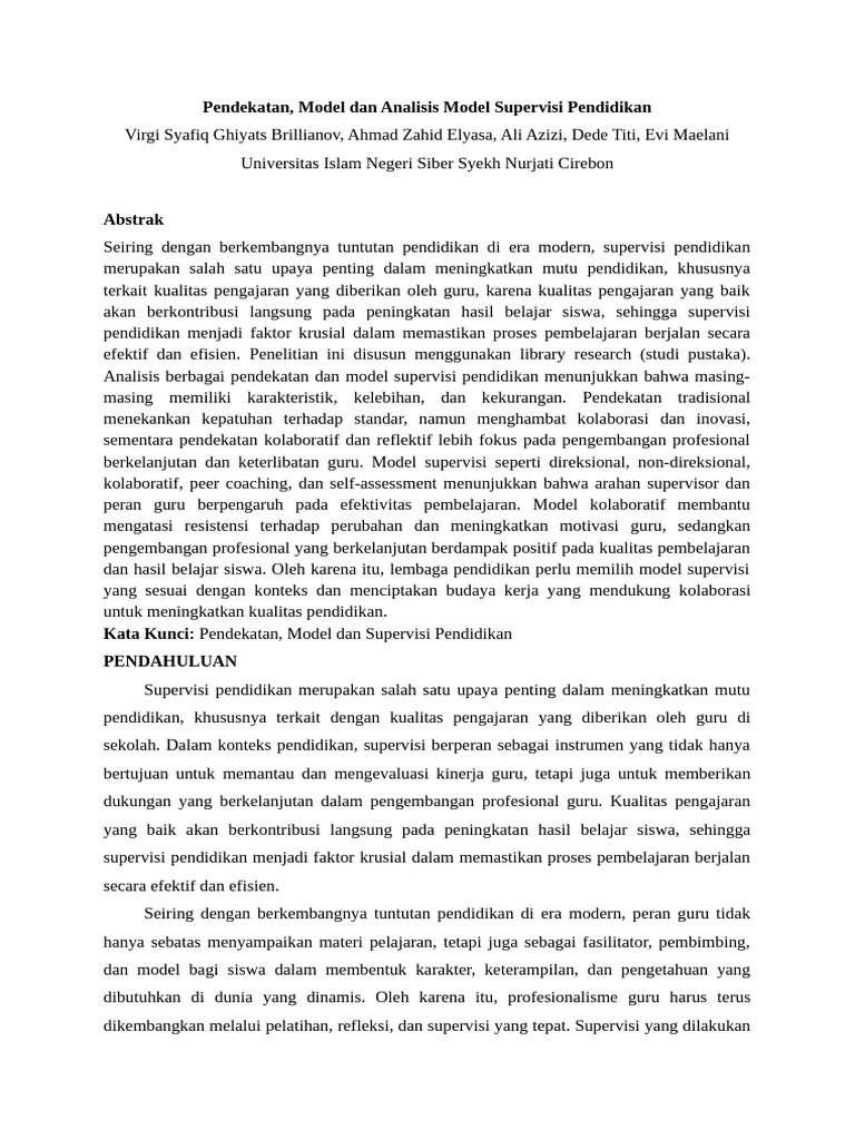 Supervisi Pendidikan Efektif | PDF