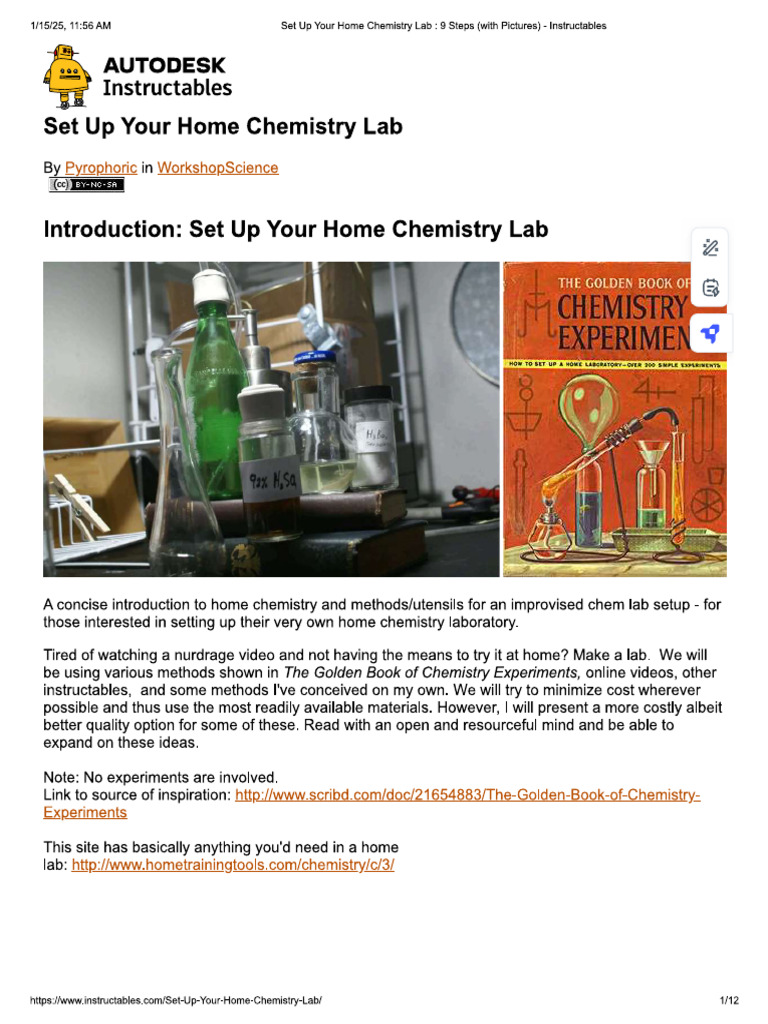 Home Chemistry Lab | PDF