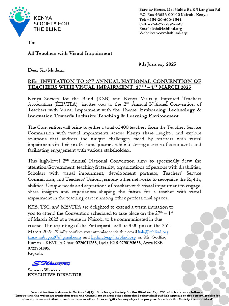 Teachers Convention Letter 2025 | PDF | Disability