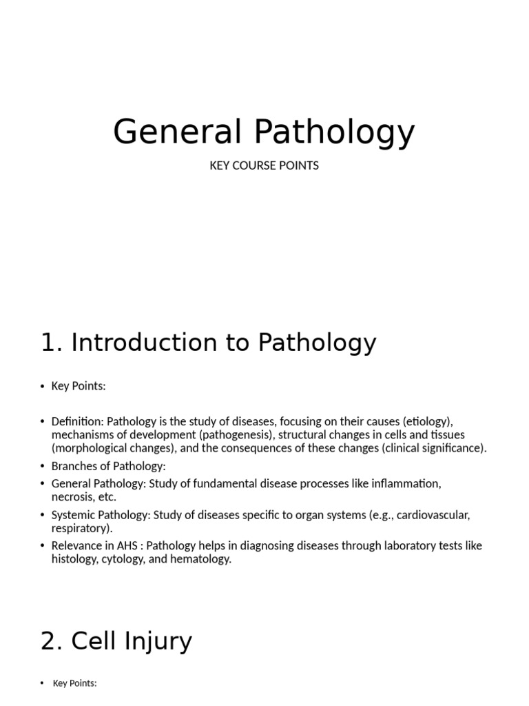 Overview of General Pathology Concepts | PDF | Wound Healing | Inflammation
