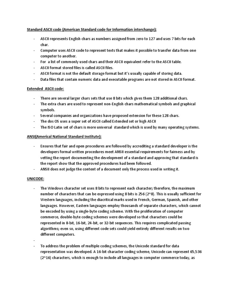 Standard ASCII Code | PDF | Ascii | Character Encoding