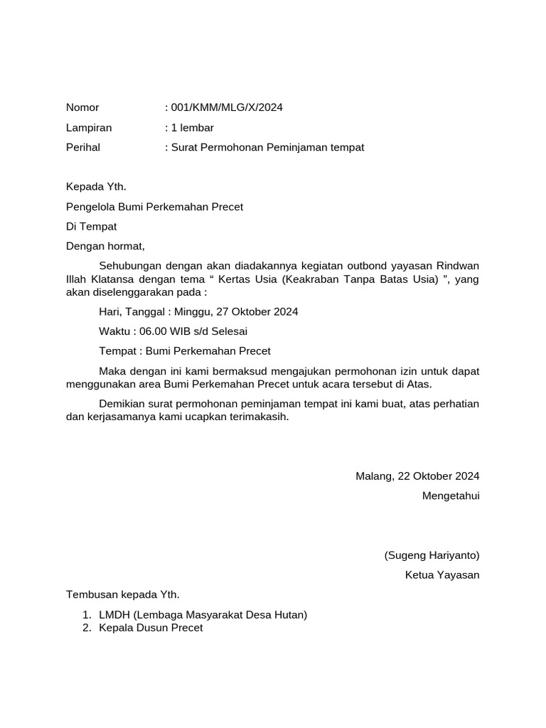 Surat Tembusan Kertas Usia | PDF