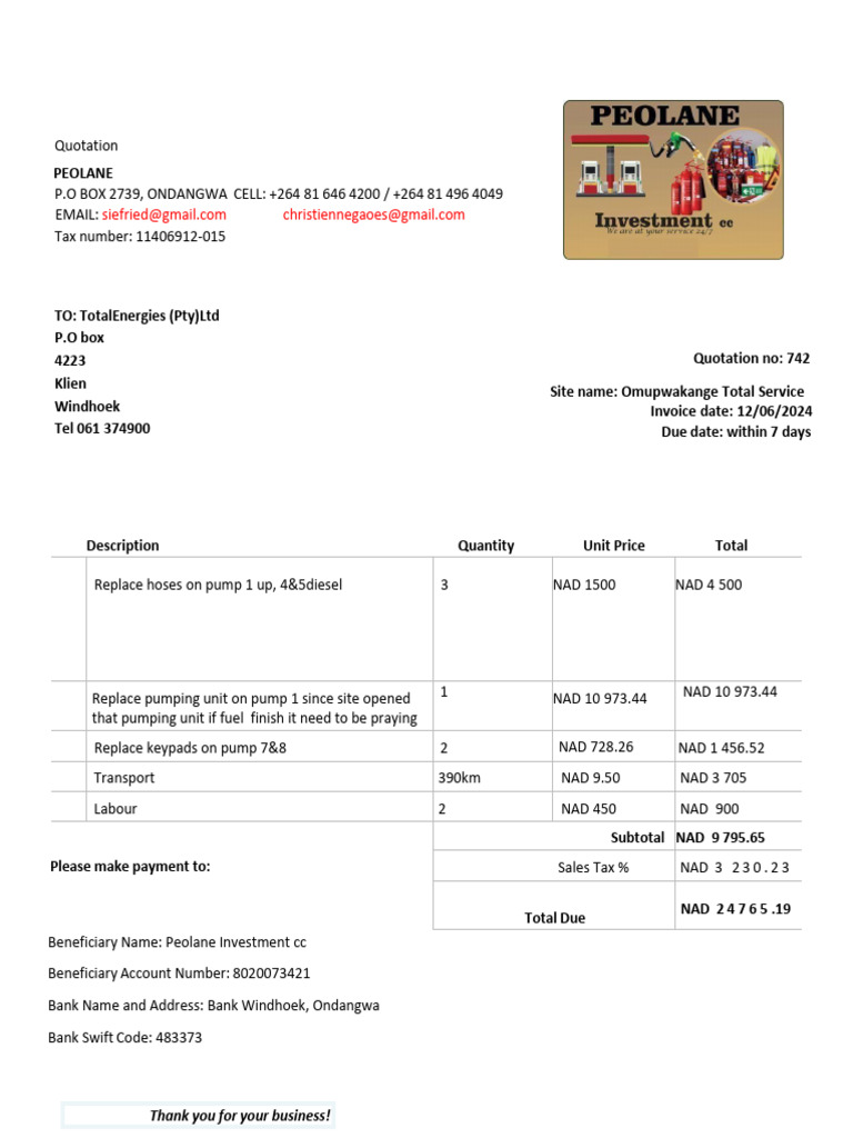 Total Omupwakange Quotation 742 | PDF