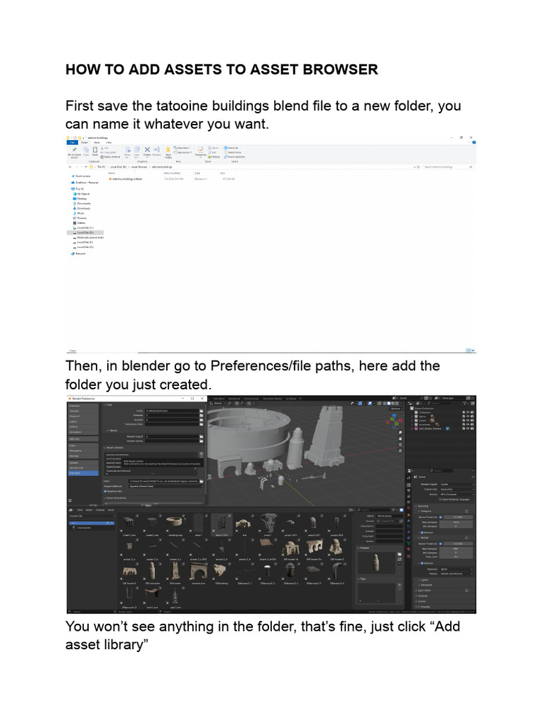 How to add assets to asset browser | PDF