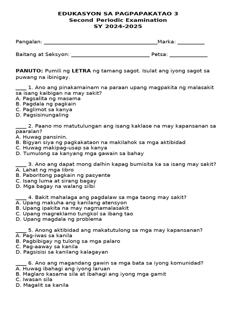 Esp - Grade 3-Q2 PT | PDF