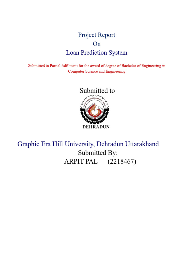Arpit Pal E2 17 Report Loan-Prediction-System | PDF | Matrix (Mathematics) | Machine Learning