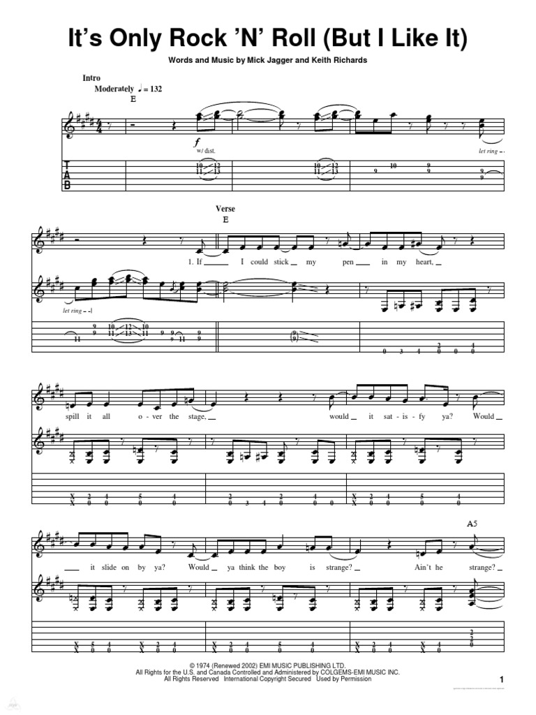 Rolling Stones - It's Only Rock N' Roll | PDF | Rock Music | Sound ...