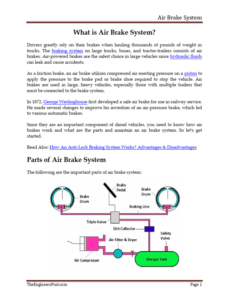 Air Brake System | PDF | Brake | Vehicle Technology