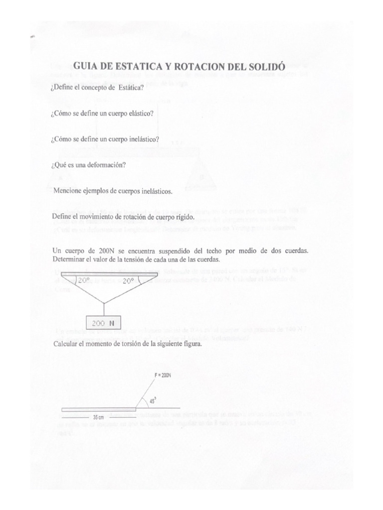 Estatica y Rotacion Del Solido-1 | PDF