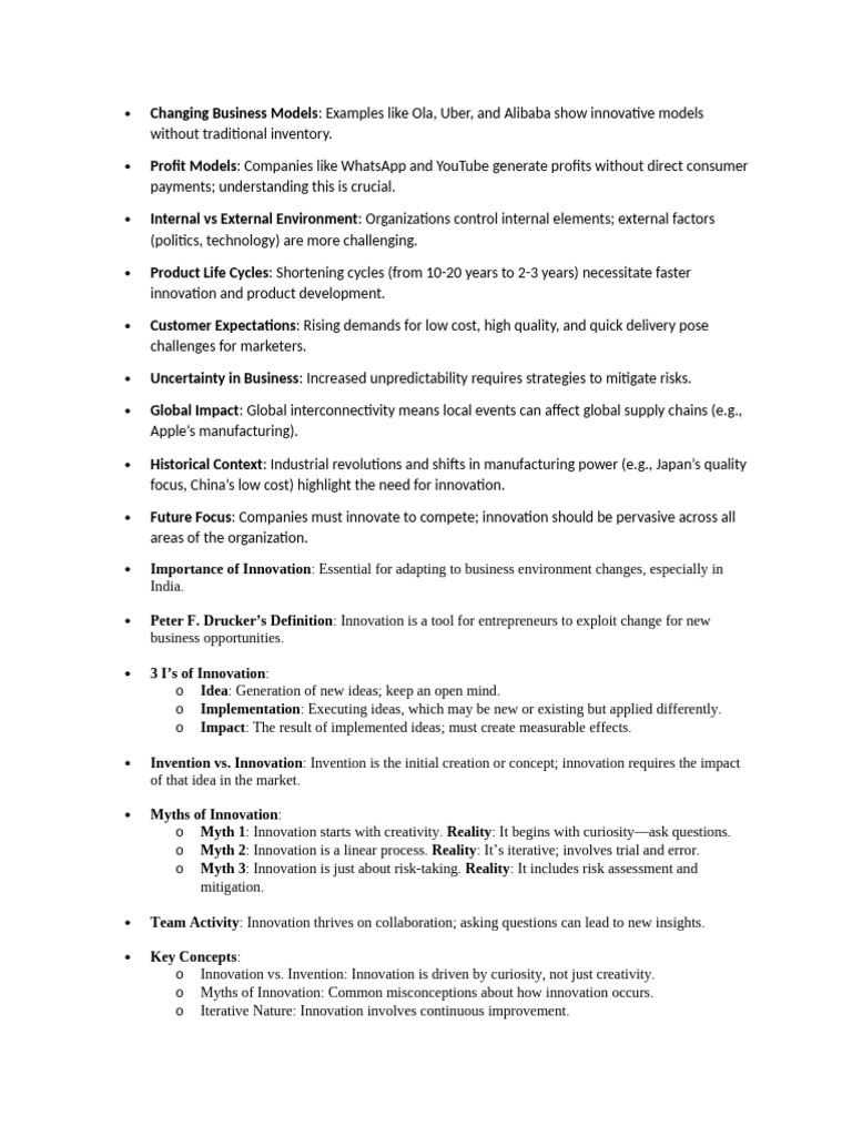 NPTEL NOTES SEM 3 | PDF | Entrepreneurship | Innovation