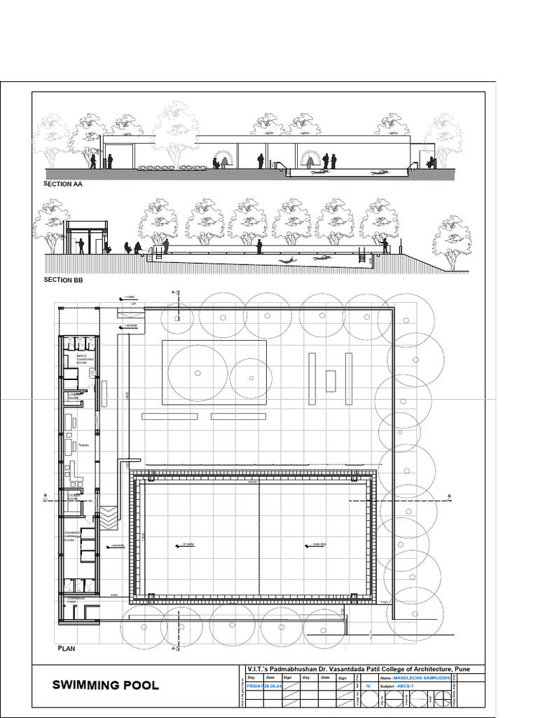 17.06.24 Abcs-1 Swimming Pool Plan & Section | PDF
