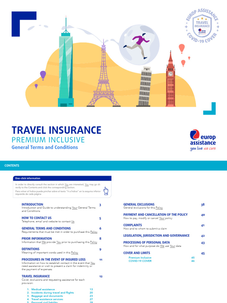 Travel Insurance Premium Inclusive General Terms and Conditions | PDF ...