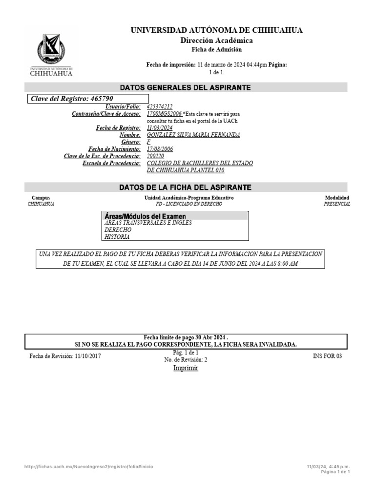 Fichas - UACh - 88 | PDF