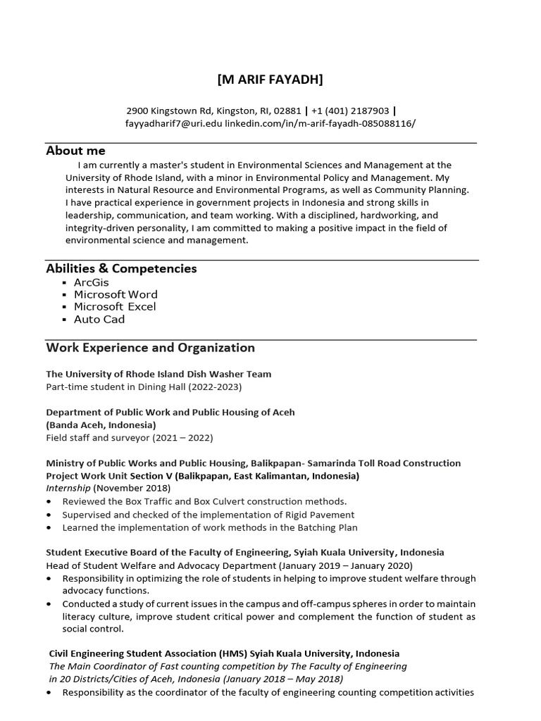 Resume Fayad Pdf
