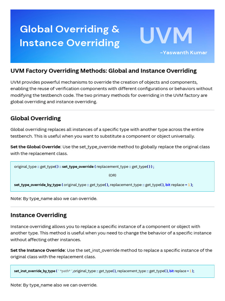 UVM Factory Overriding 1720831225 | PDF | Method (Computer Programming) | Computer Engineering