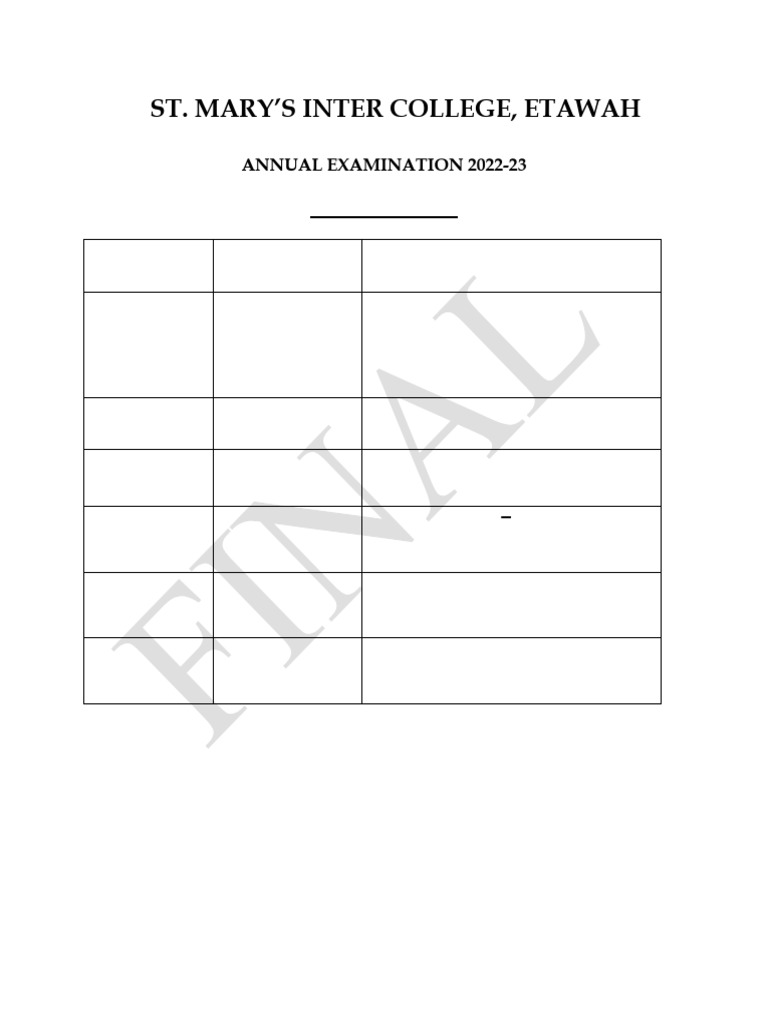 Annual Exam Timetable 2022-23 | PDF