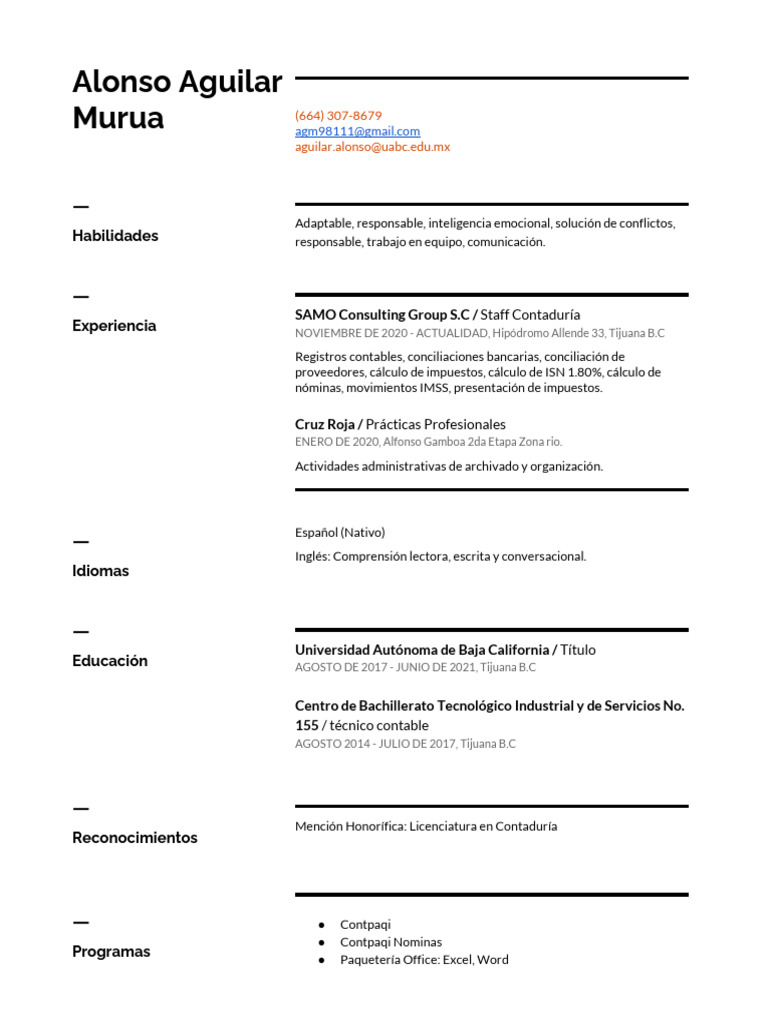 CV Alonso Aguilar | PDF