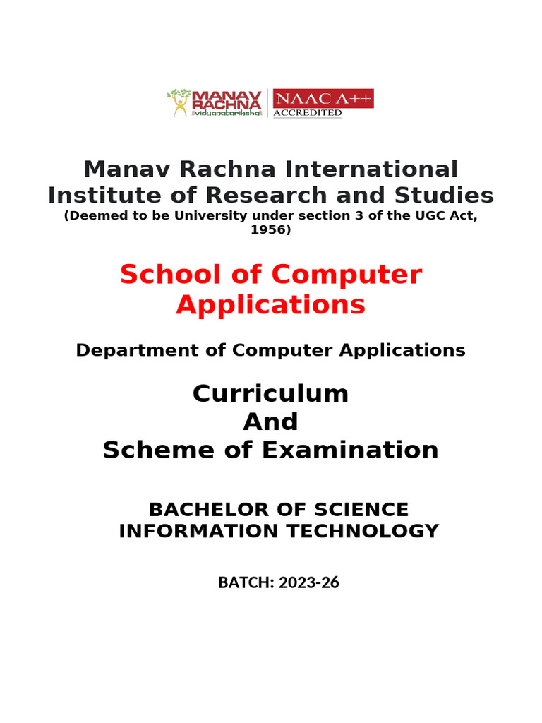 BSc IT Curriculum Overview 2023-26 | PDF | Course Credit | Computing