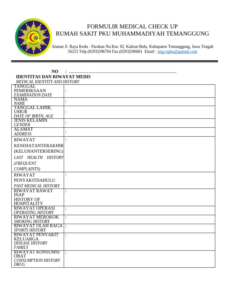 Formulir Mcu B.inggris | PDF