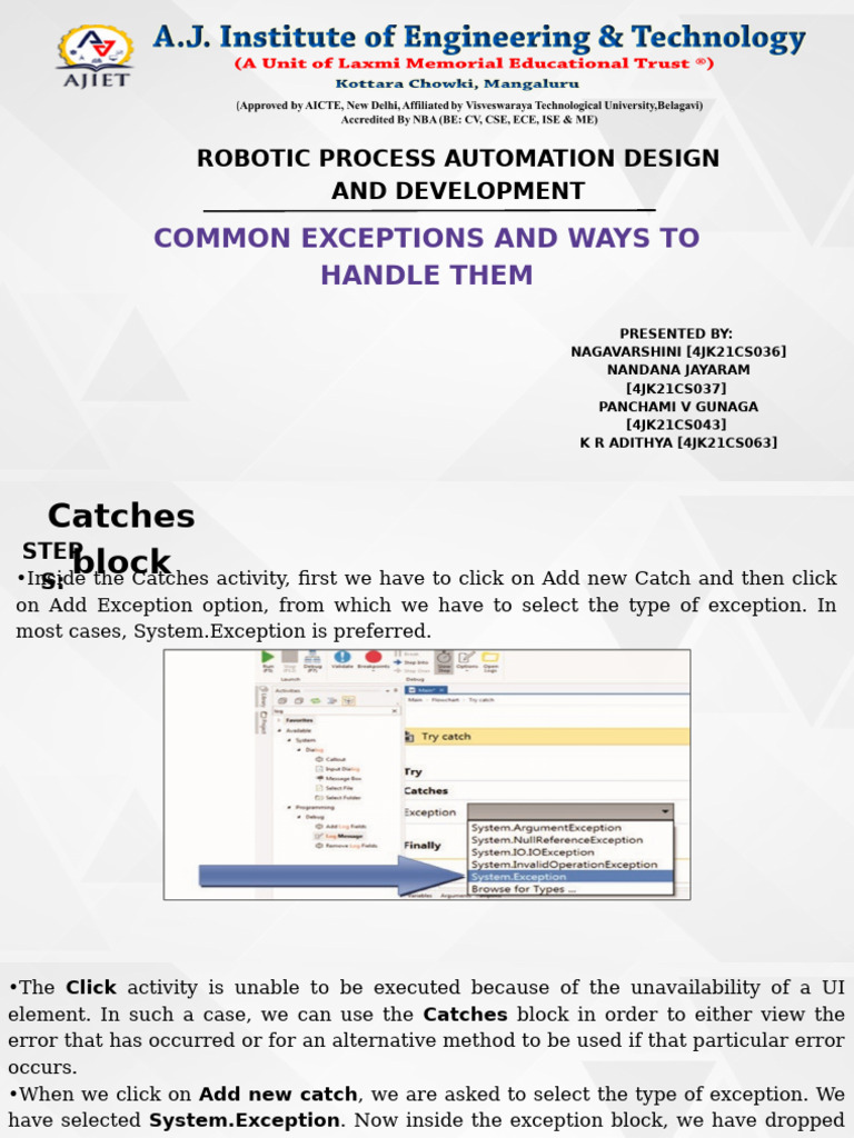 Handling Exceptions in RPA Design | PDF