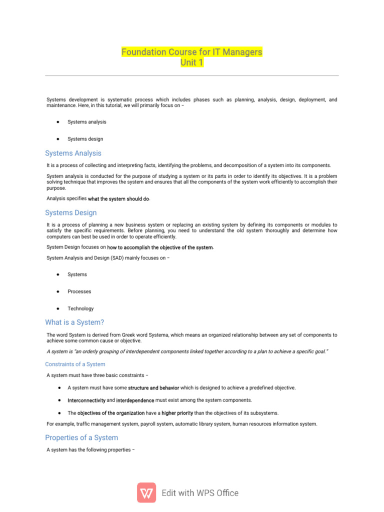 System Analysis And Design Pdf
