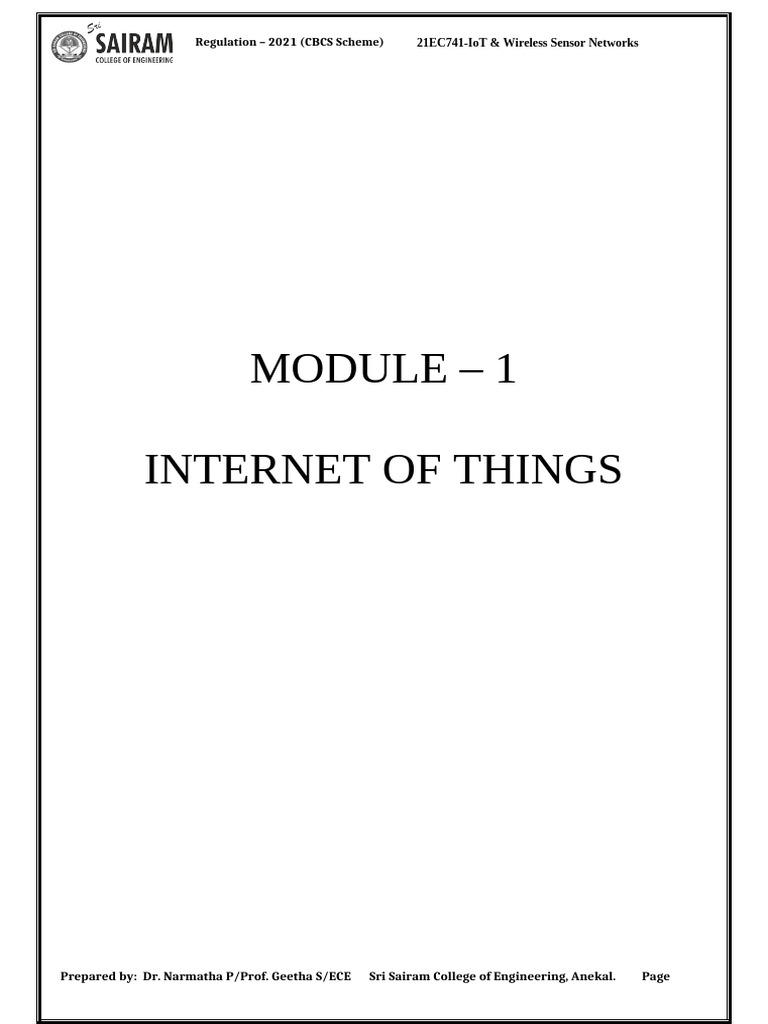 Lecture Notes - 21EC741 - Module 1 - Dr. Narmatha P Geetha S | PDF ...