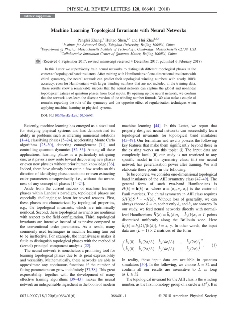 Machine Learning Topological Invariants with Neural Networks | PDF ... Machine Learning Topological Invariants with Neural Networks | PDF ...