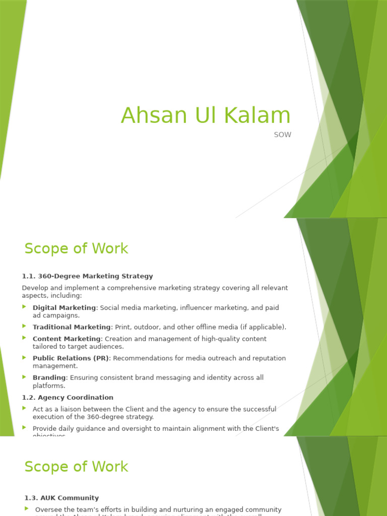 Ahsan Ul Kalam_SOW | PDF | Digital Marketing | Marketing Strategy
