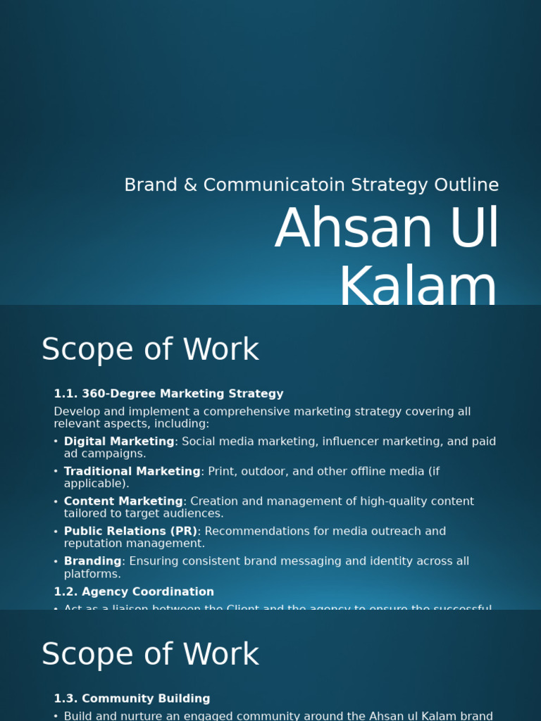 Ahsan Ul Kalam - Strategy | PDF | Brand | Social Media