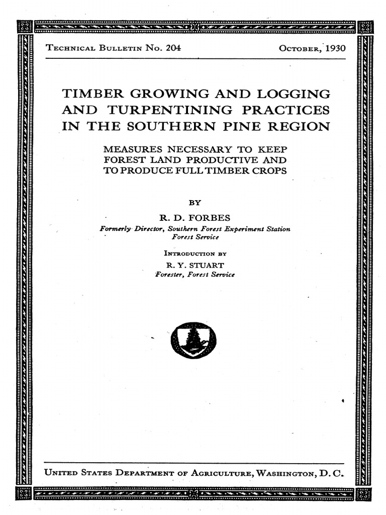 Timber Growing and Logging and Turpentining Practices in The Southern Pine Region (PDFDrive ...