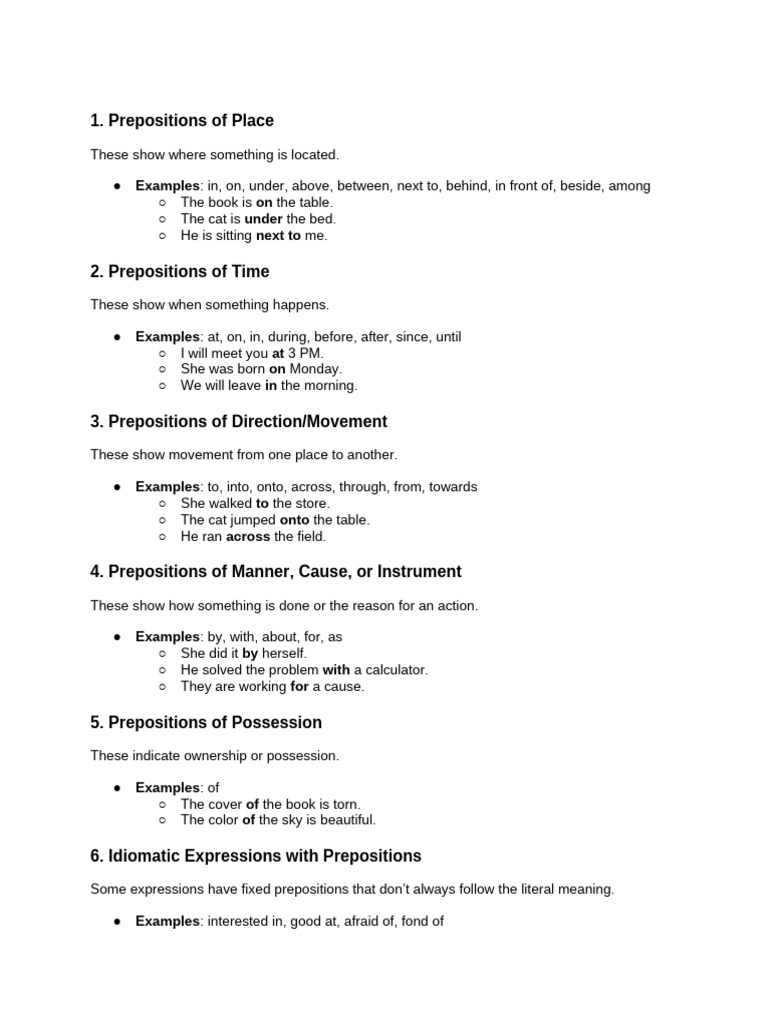 A Look Into Preposition | PDF