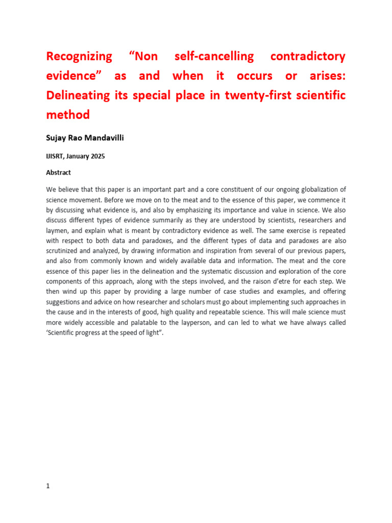Sujay Rao Mandavilli Non Self-Canceling Contradictory Evidence FINAL ...