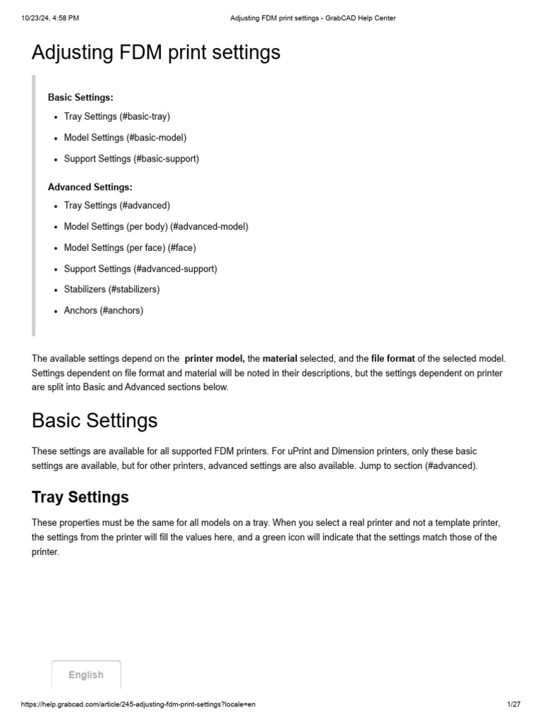 Adjusting FDM Print Settings - GrabCAD Help Center | PDF | Printer (Computing)