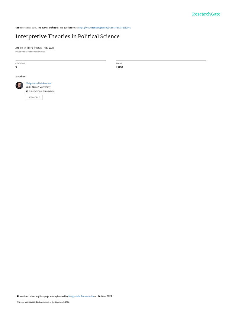 Interpretive Theories in Political Science | PDF | Methodology ...